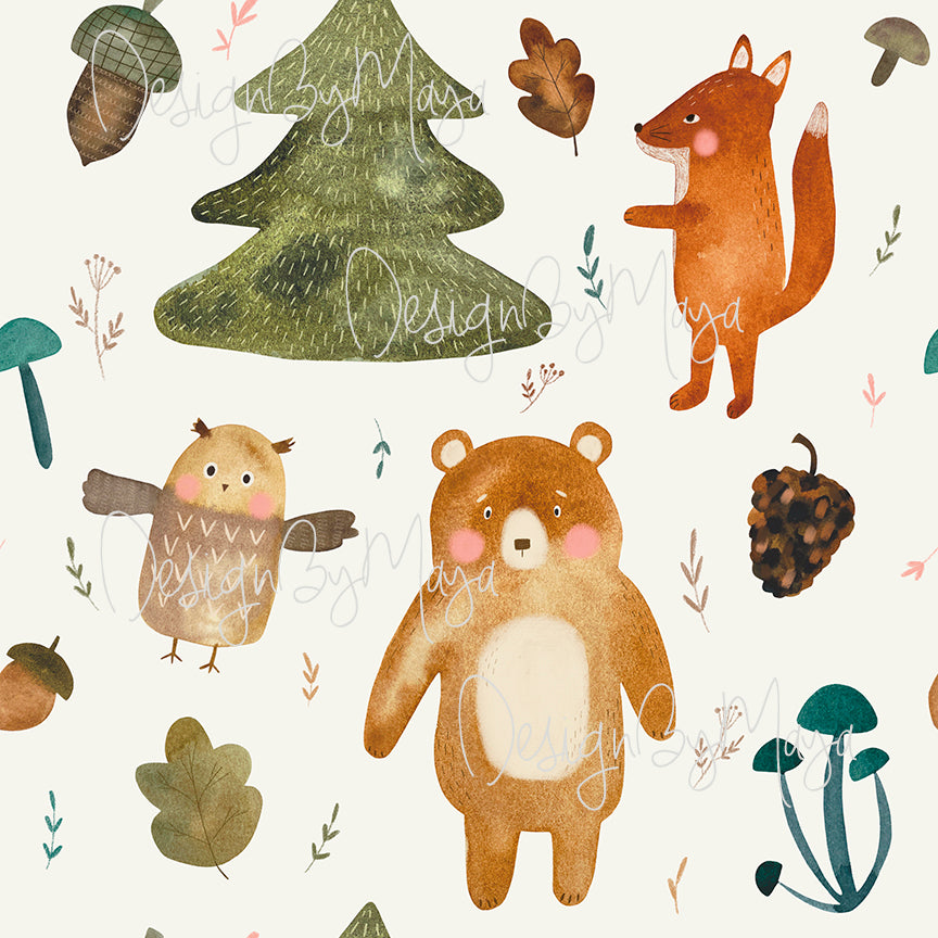 Woodland Creatures Wallpaper - Nursery Wall Decor Wallpapers – DesignByMaya