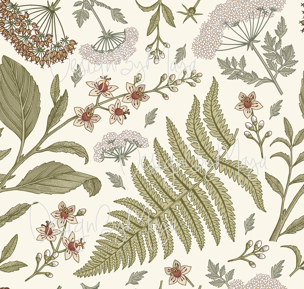 Fern wallpaper French Boutique Foliage - Nursery Wall Decor Wallpapers ...
