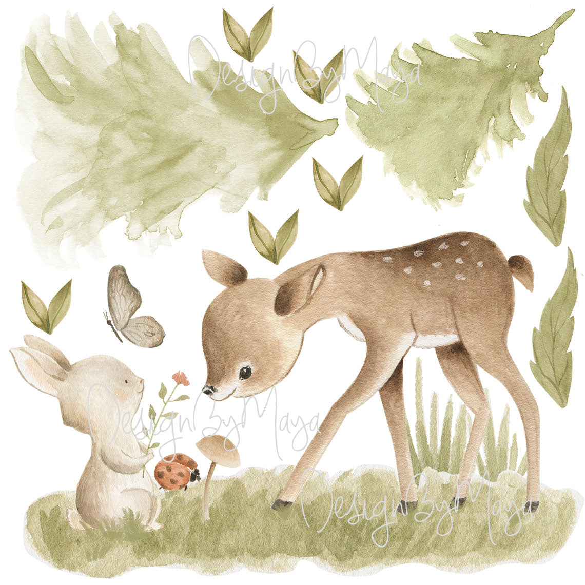 Woodland Creatures - Fabric Nursery Wall Art Decals – DesignByMaya